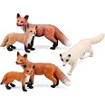 Amazon.com: UANDME Fox Toy Figures Set Includes Arctic Fox & Red Foxes ...