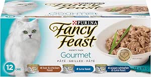 Fancy Feast Wet Cat Food, Gourmet Variety Pack 85 g Cans (12 pack ...