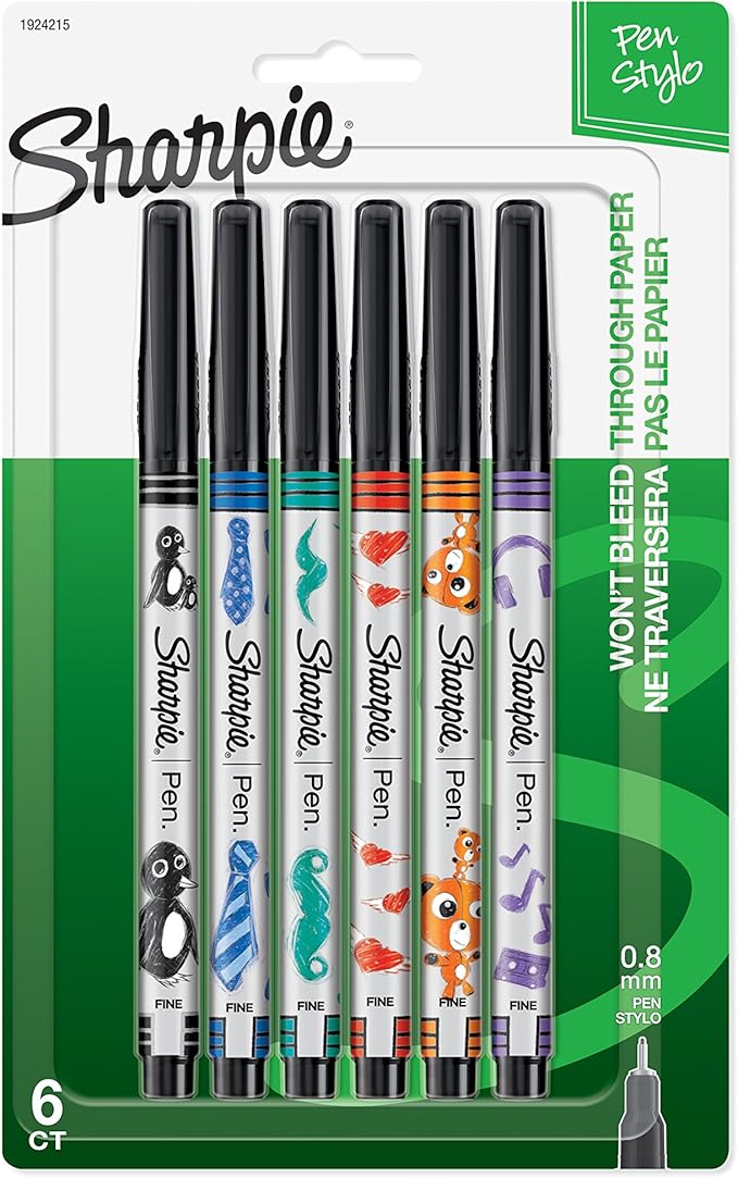 Sharpie Stifte, feine Spitze, rot, 12 Stück Feine Spitze 6-Pack ...
