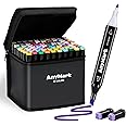Amazon.com : AnyMark Alcohol Markers, 80 Colors Dual Tip Art Coloring Markers Set for Kids Adult ...