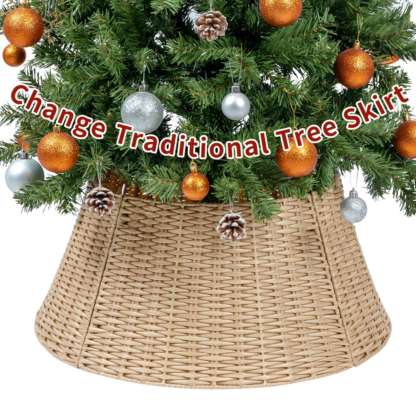 CubesLand Christmas Tree Collars,22.83in Christmas Tree Skirt,Christmas ...