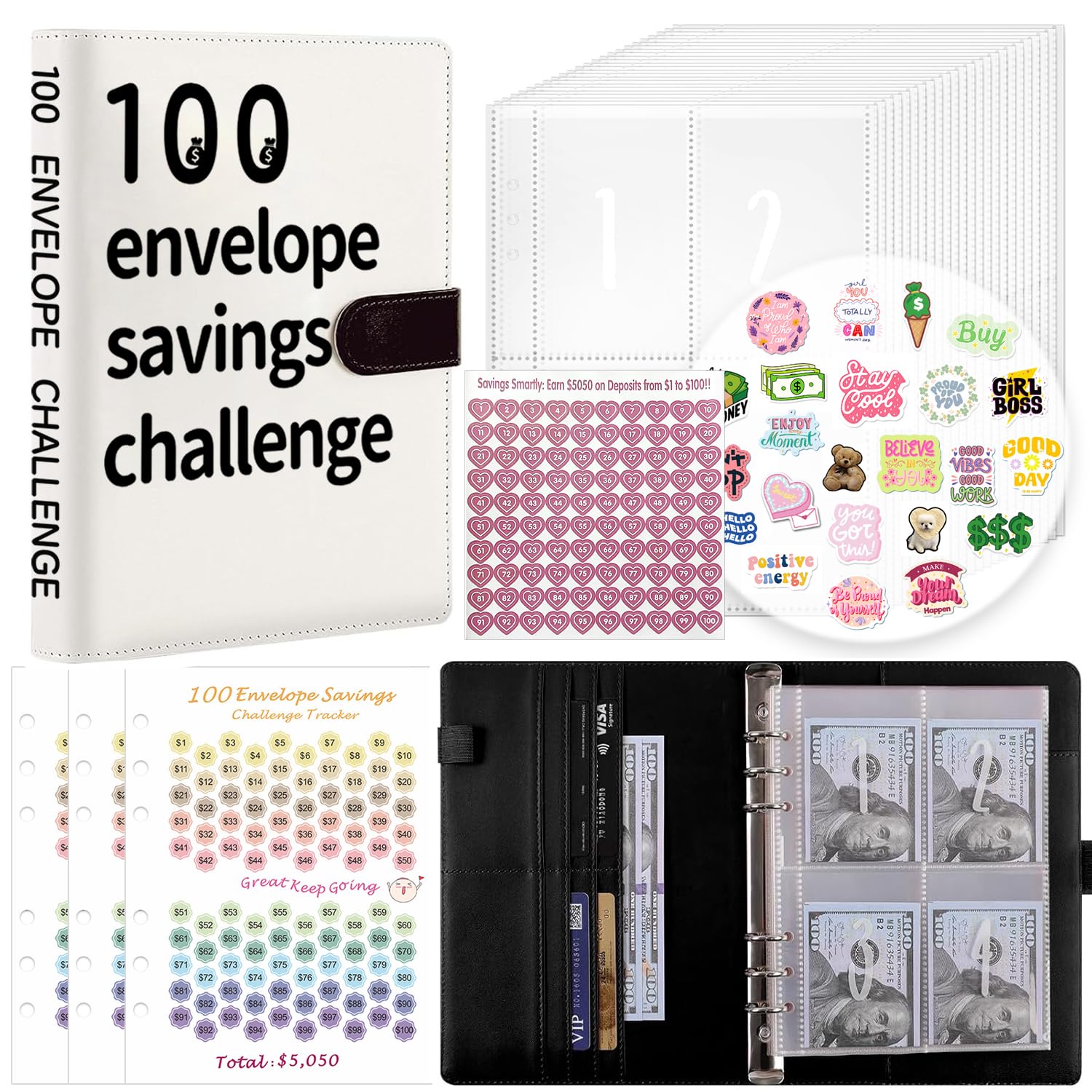 YSOAE 100 Envelopes Money Saving Challenge, 100 Envelope Challenge ...