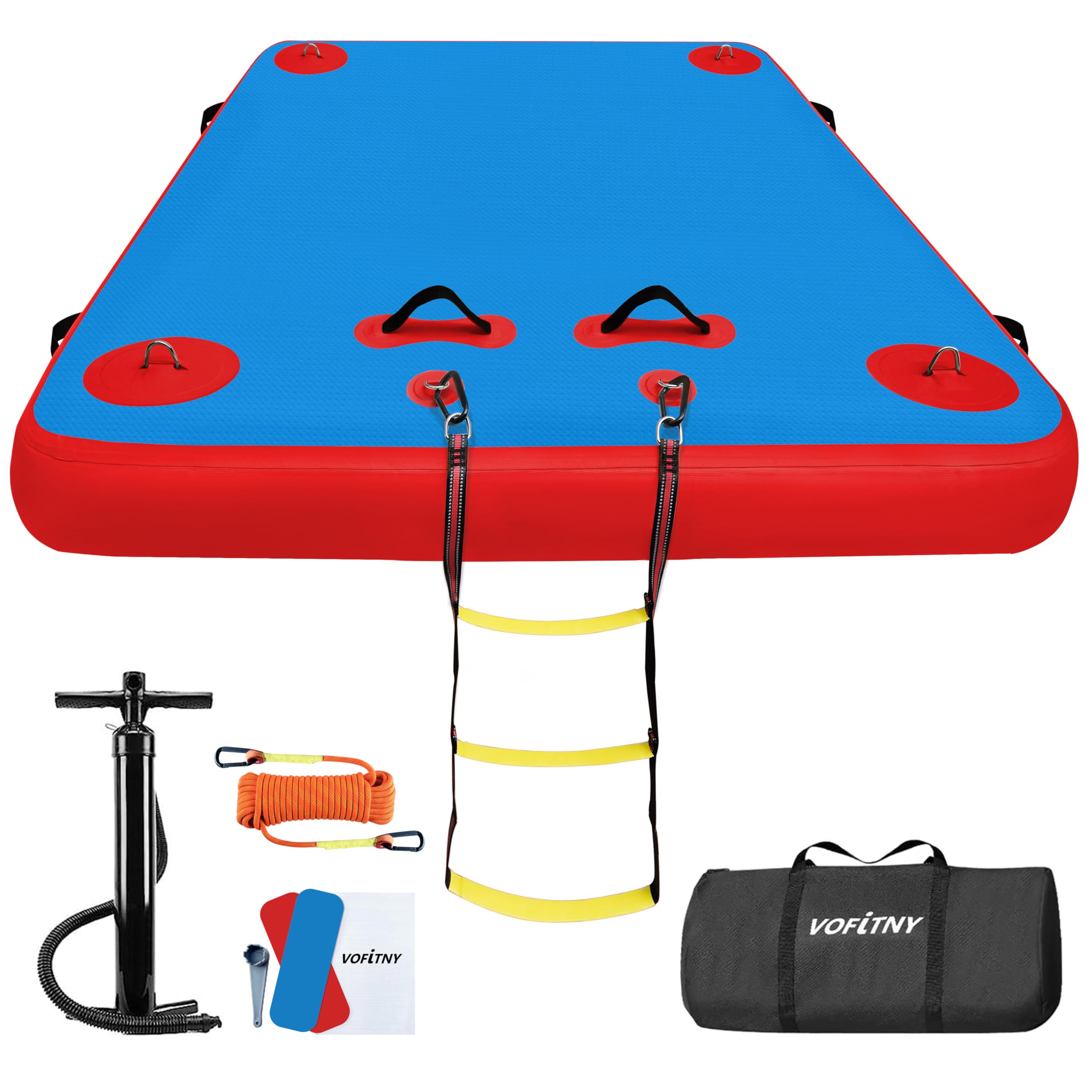 VOFiTNY Inflatable Floating Dock Swim Air Platform Island Raft Mat for ...