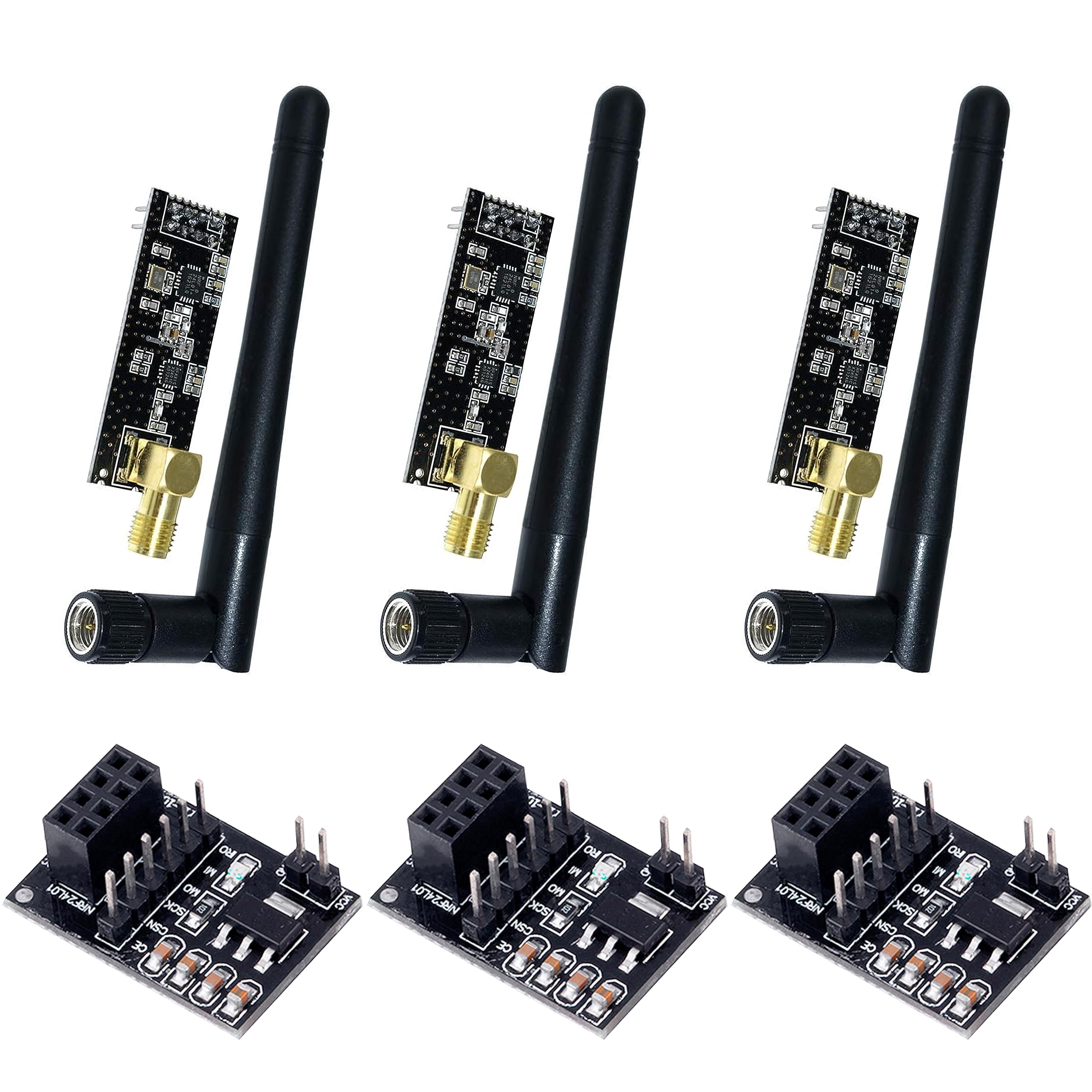 Mua diymore 3PCS NRF24L01+PA+LNA Transceiver Module with SMA Antenna 2.4 GHz 1100m+3PCS NRF24L01 ...