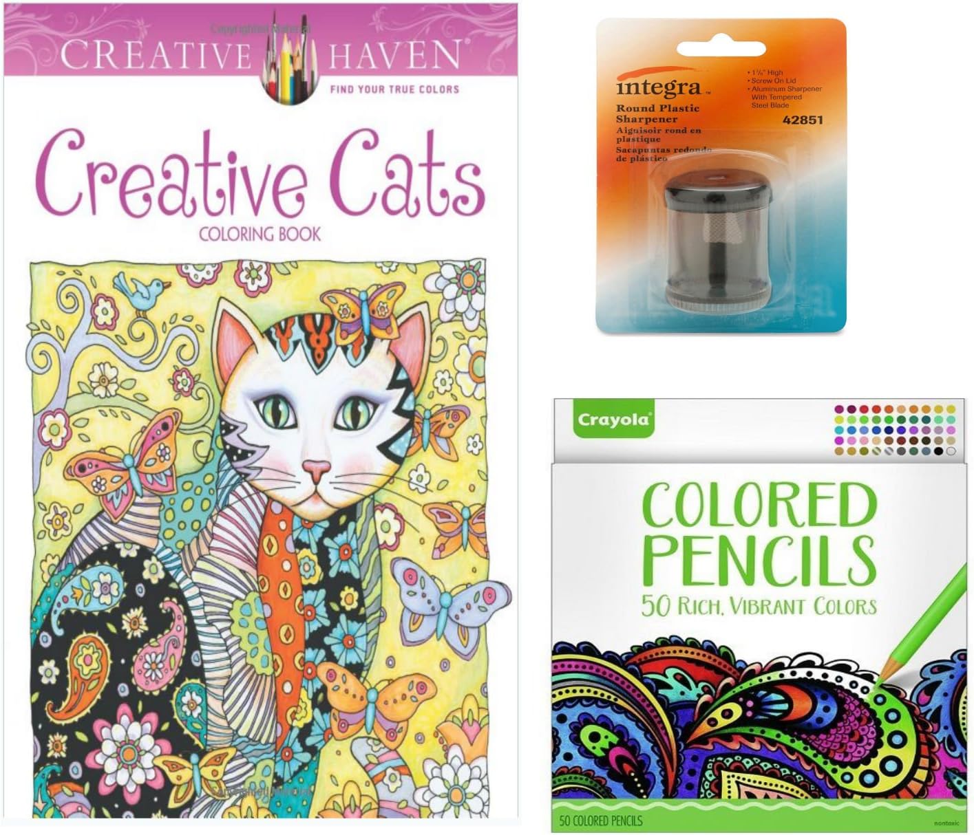 Amazon.com: Cat Adult Coloring Book with Crayola Aged Up Adult Colored ...