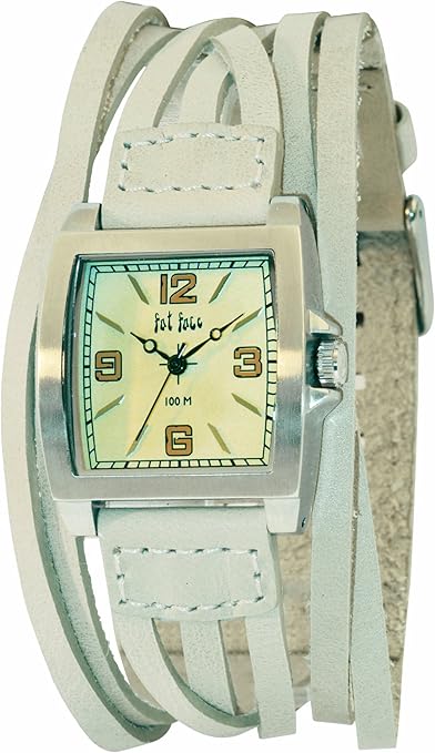 Fat Face Ladies cream leather strap watch: Amazon.co.uk: Watches