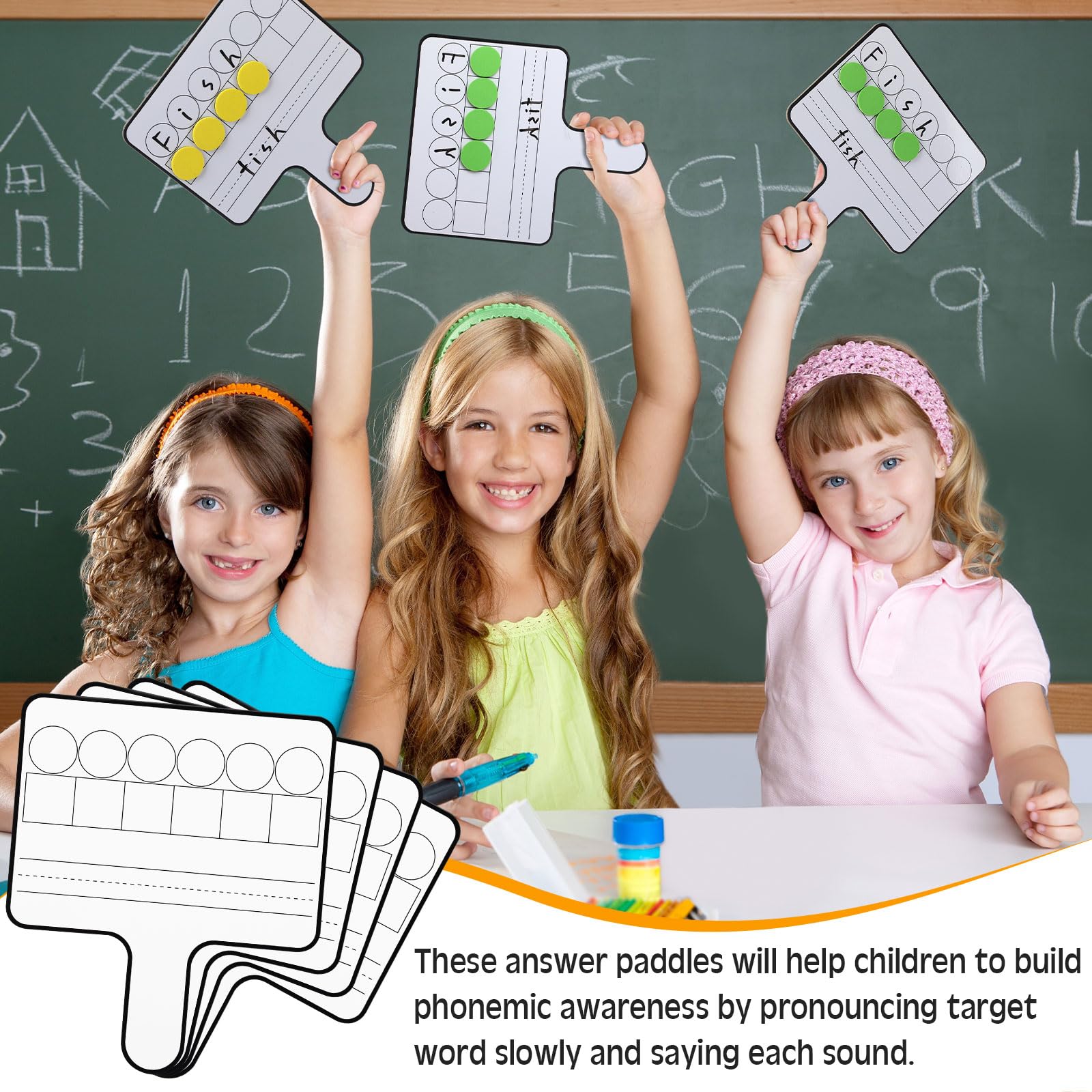 Mua Seajan 12 Pcs Paddle Set Education Dry Erase Double Side Handheld ...