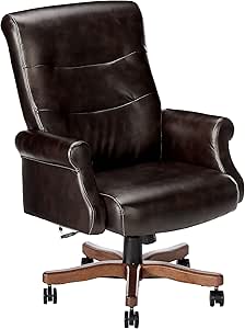 Amazon.com: Barcalounger Bonded Leather Executive Chair, Brown: Kitchen ...