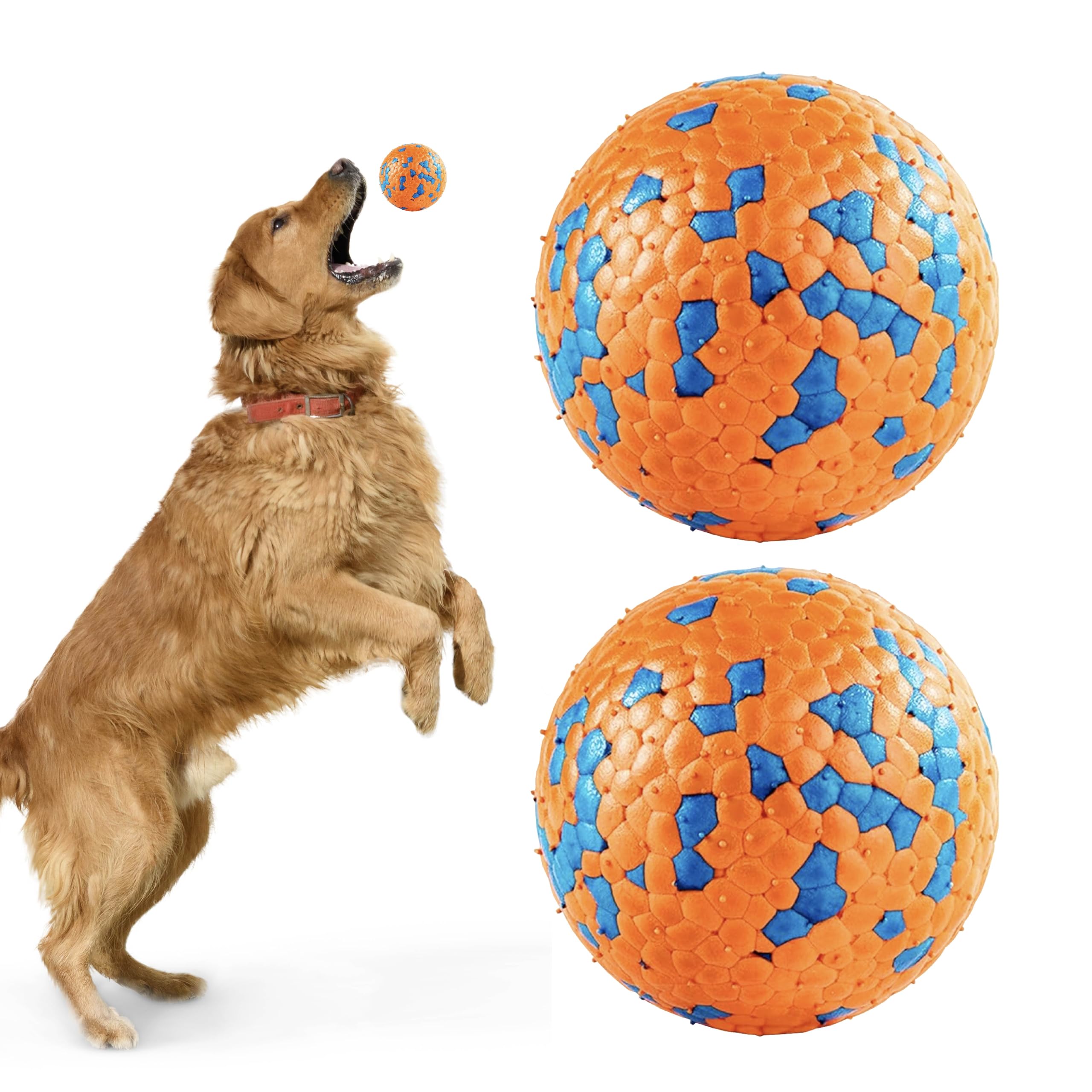 QIANHED Indestructible Dog Balls, Tennis Balls for Dogs to Fetch ...