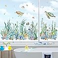 Amazon.com: decalmile Summer Under The Sea Seaweed Double Sided Window ...