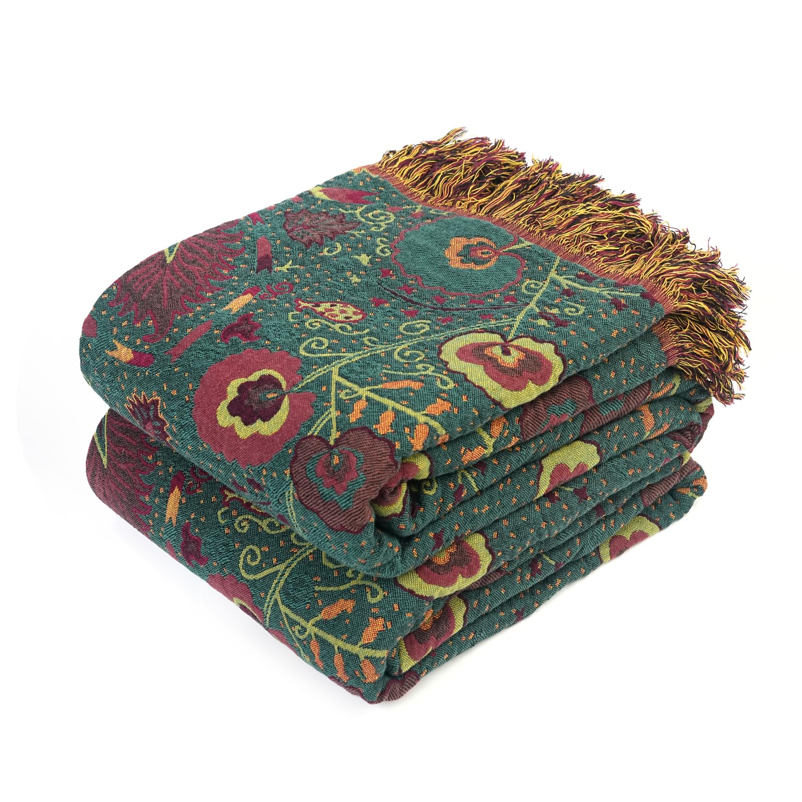 Boho Throw Blanket for Bed 100% Cotton Ultra Soft Rustic Quilt ...