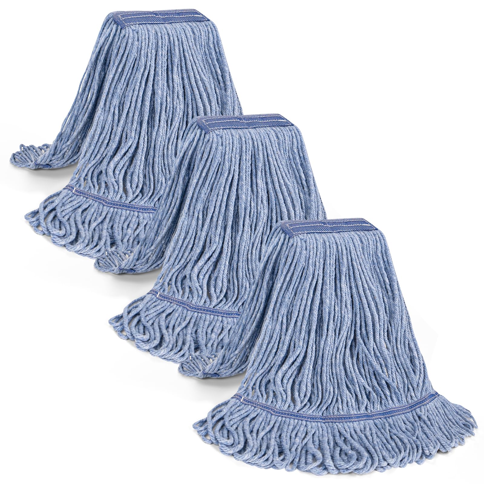DRKLEAN 3 Pack Heavy Duty Commercial Mop Head Replacement, Wet ...