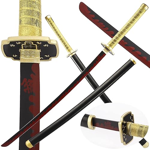 Jaxmoon Demon Slayer Sword Real Metal, Anime Swords with Leather ...
