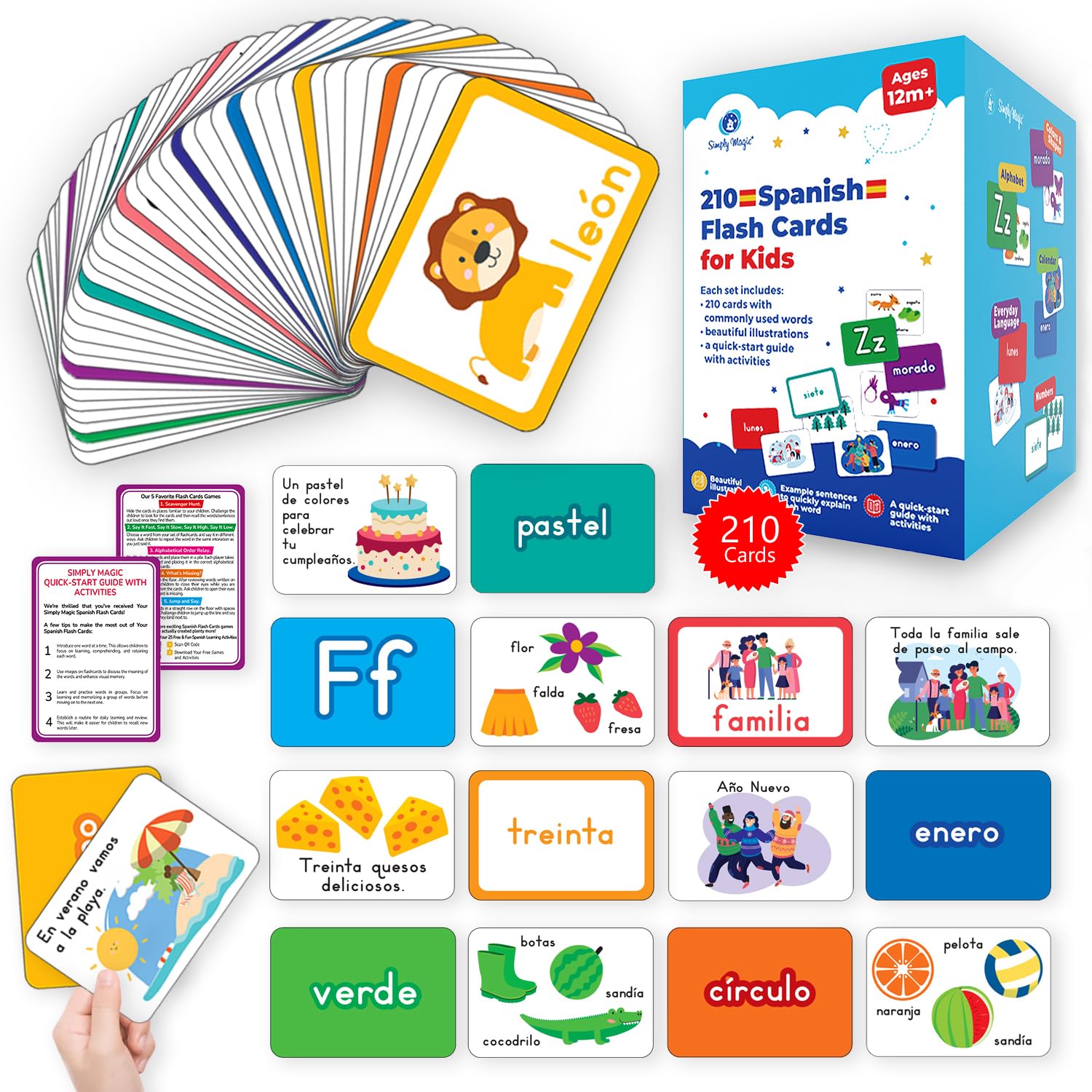 Mua 210 Spanish Flash Cards for Kids, Toddlers 1-3, Babies, Learning ...