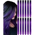 Amazon.com : Olldag 12 PCS Purple Hair Extensions Clip in, 20-Inch ...