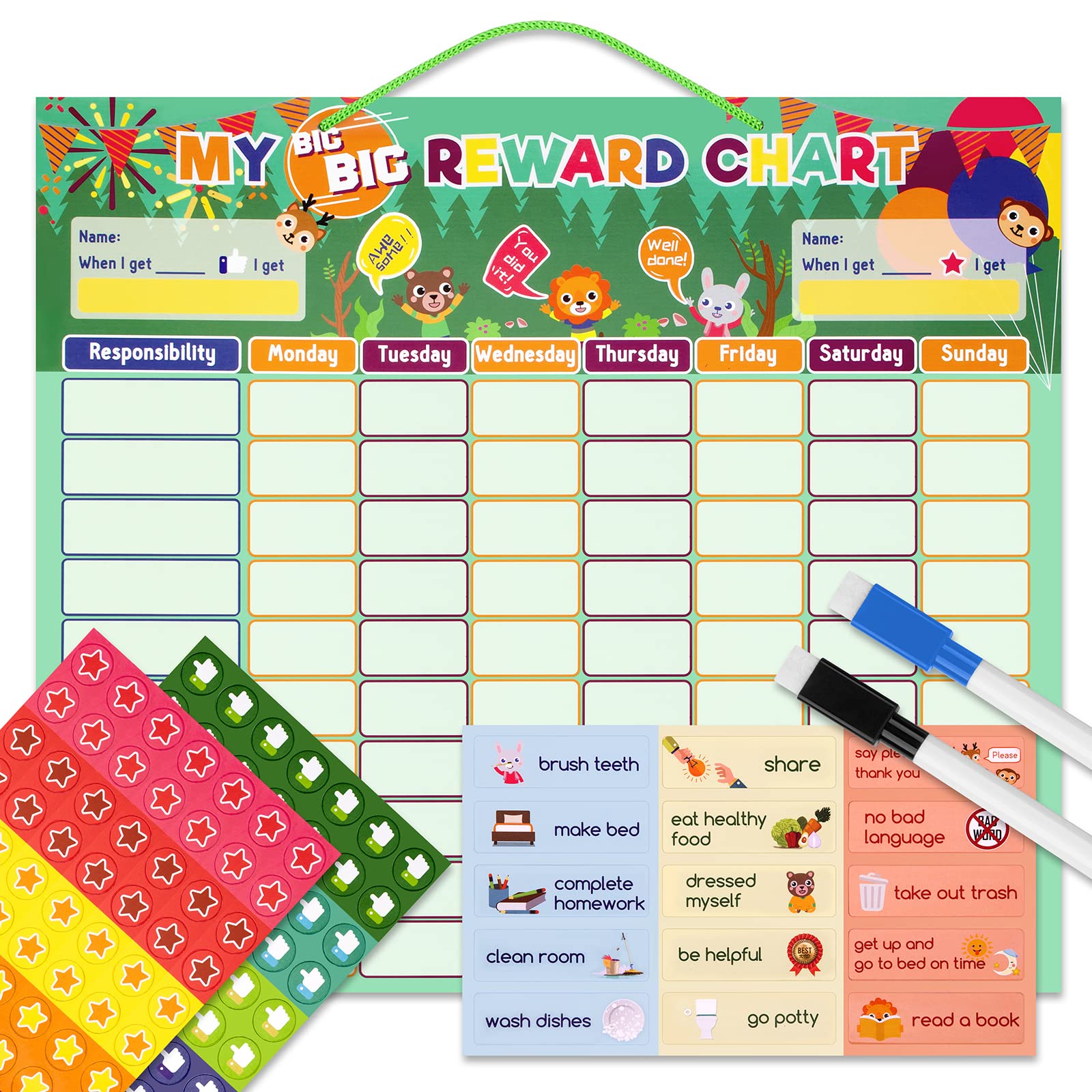 Mua Magnetic Behavior Chore Chart with Dry Erase Board, Daily Routine ...