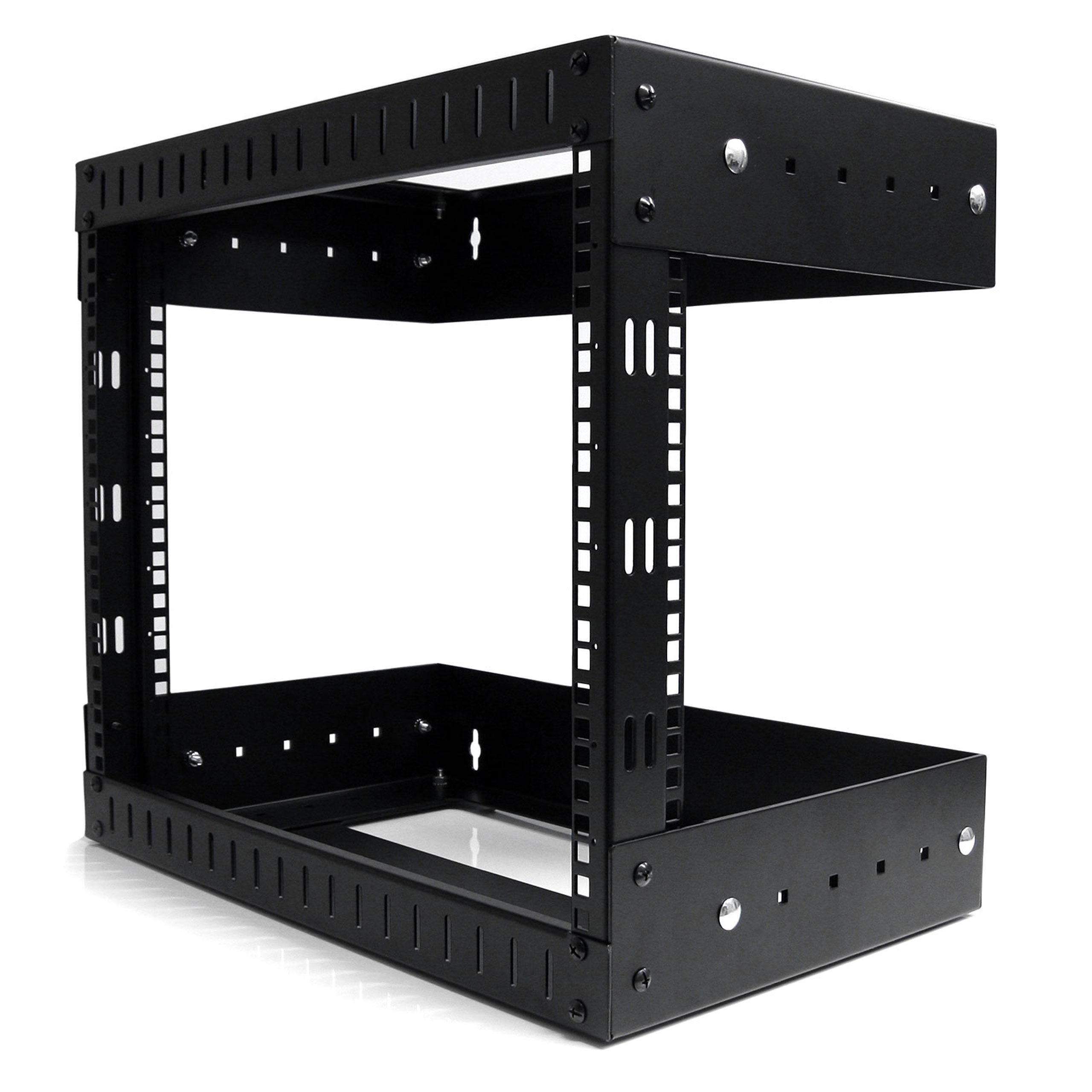 StarTech.com 8U Open Frame Wall Mount Equipment Rack - Adjustable Depth ...