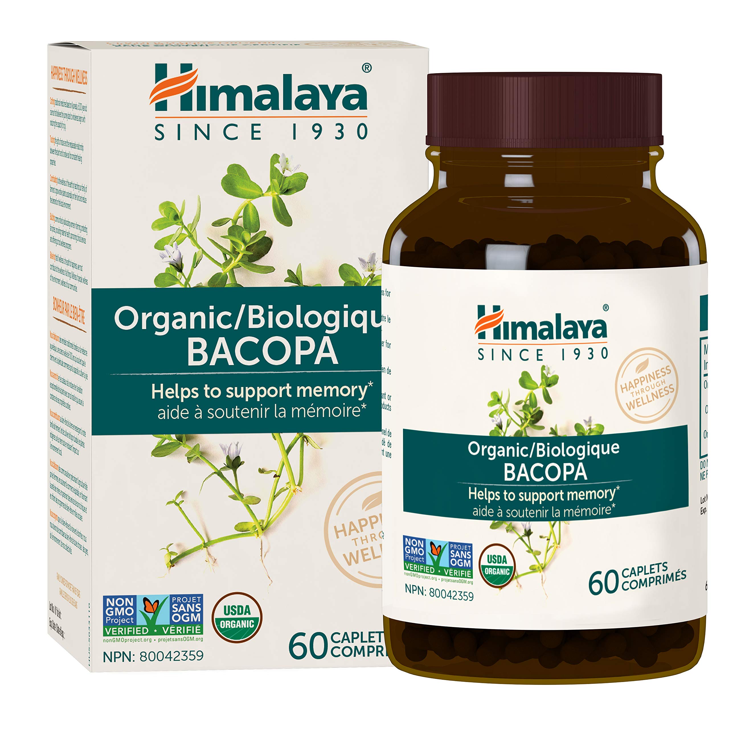 Himalaya Organic Bacopa Monnieri / Brahmi, Nootropic Brain Supplement ...