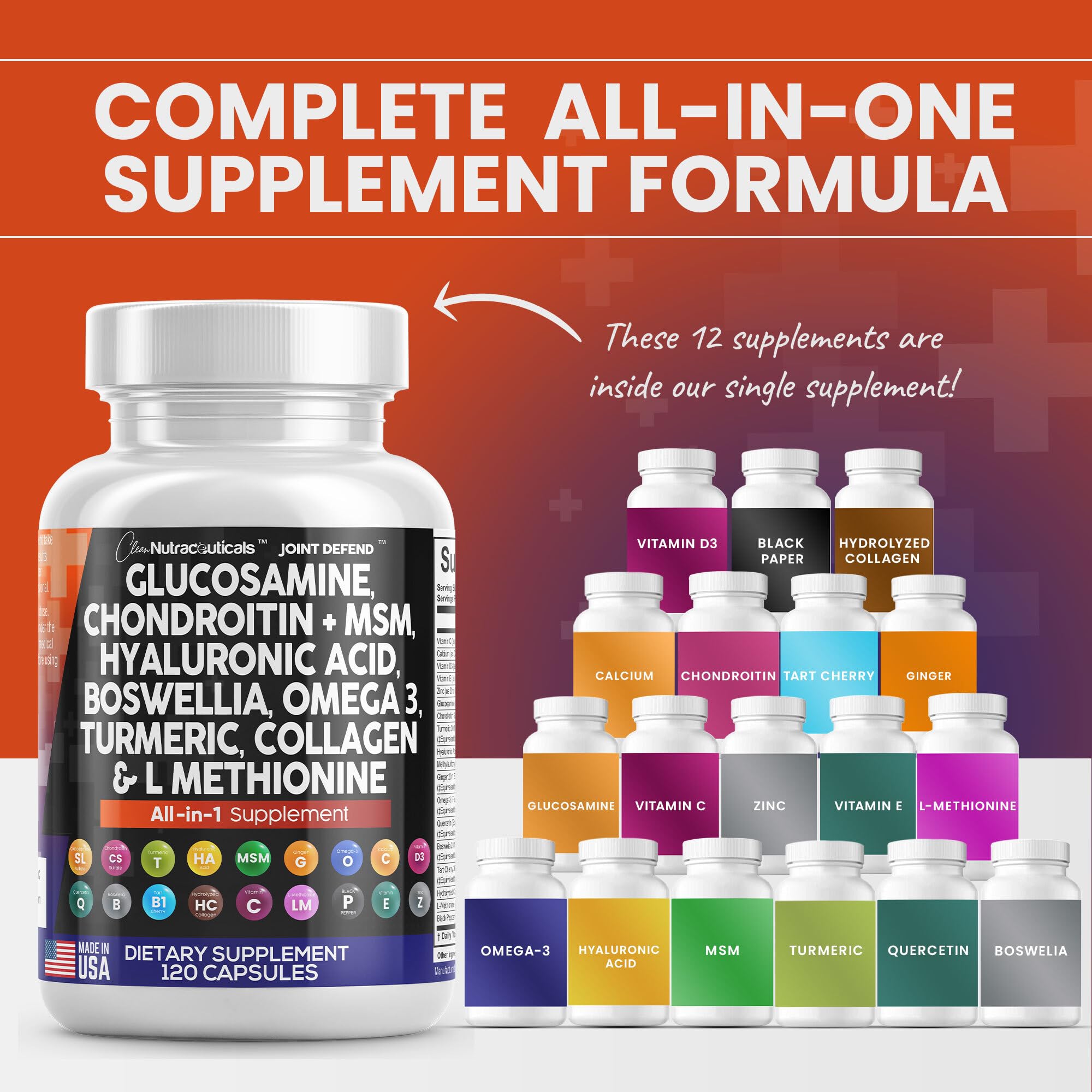 Mua Clean Nutraceuticals Glucosamine Chondroitin MSM Turmeric Hyaluronic Acid Boswellia Collagen ...