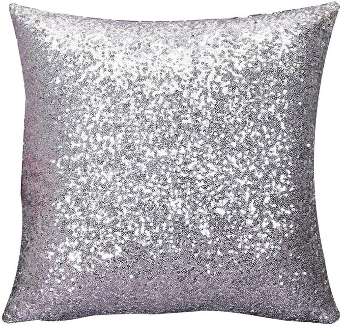 Shiny Sequin Cushion Cover, silver, 40cm*40cm/15.74*15.74": Amazon.co ...