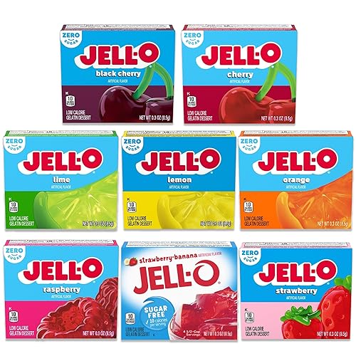 Jello Sugar Free Variety 8 Pack. Jell-o, Sugar Free Jello Mix, Sugar ...