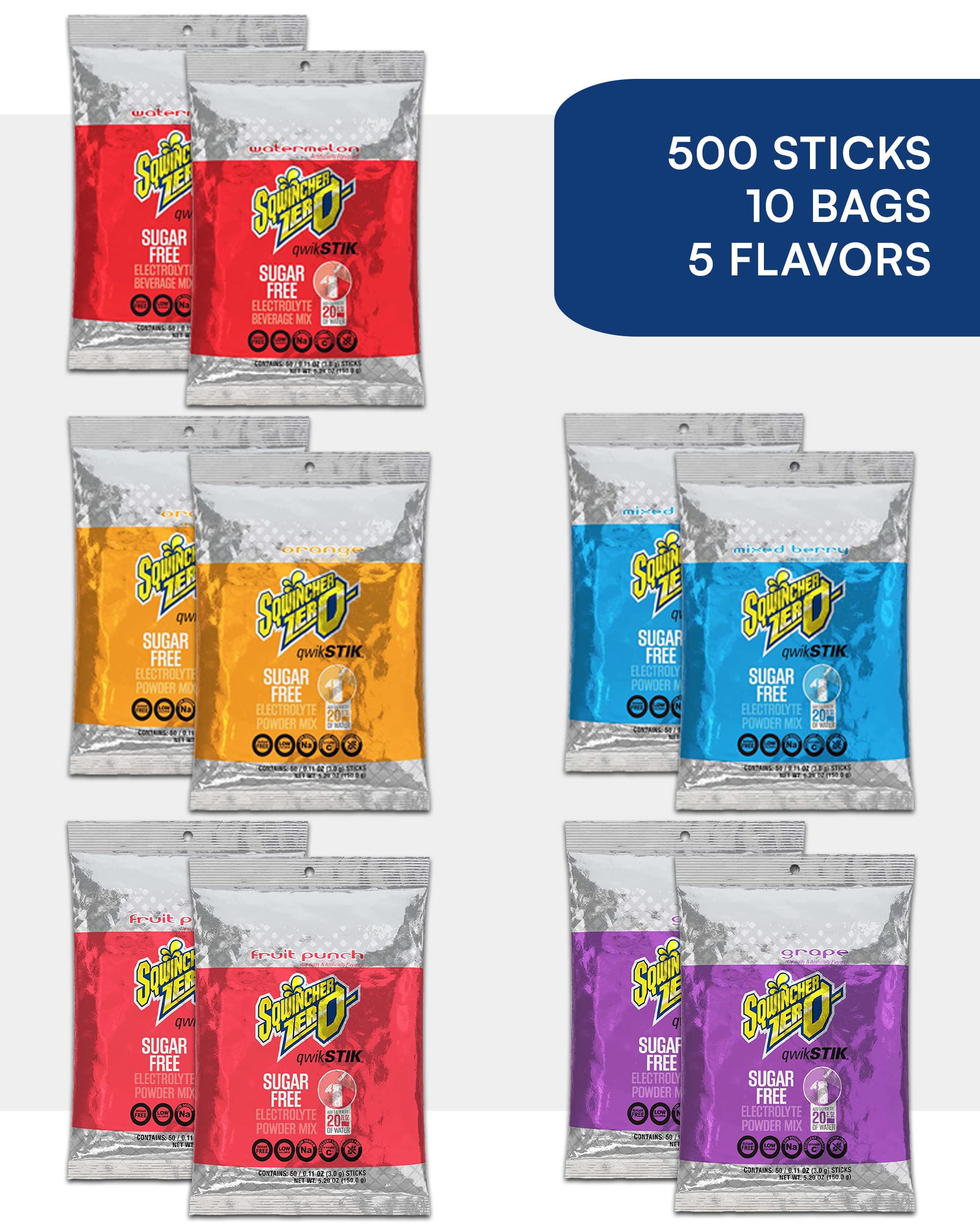 Mua 500-Pack Electrolyte Powder Packets by Sqwincher ZERO Qwik Stik ...