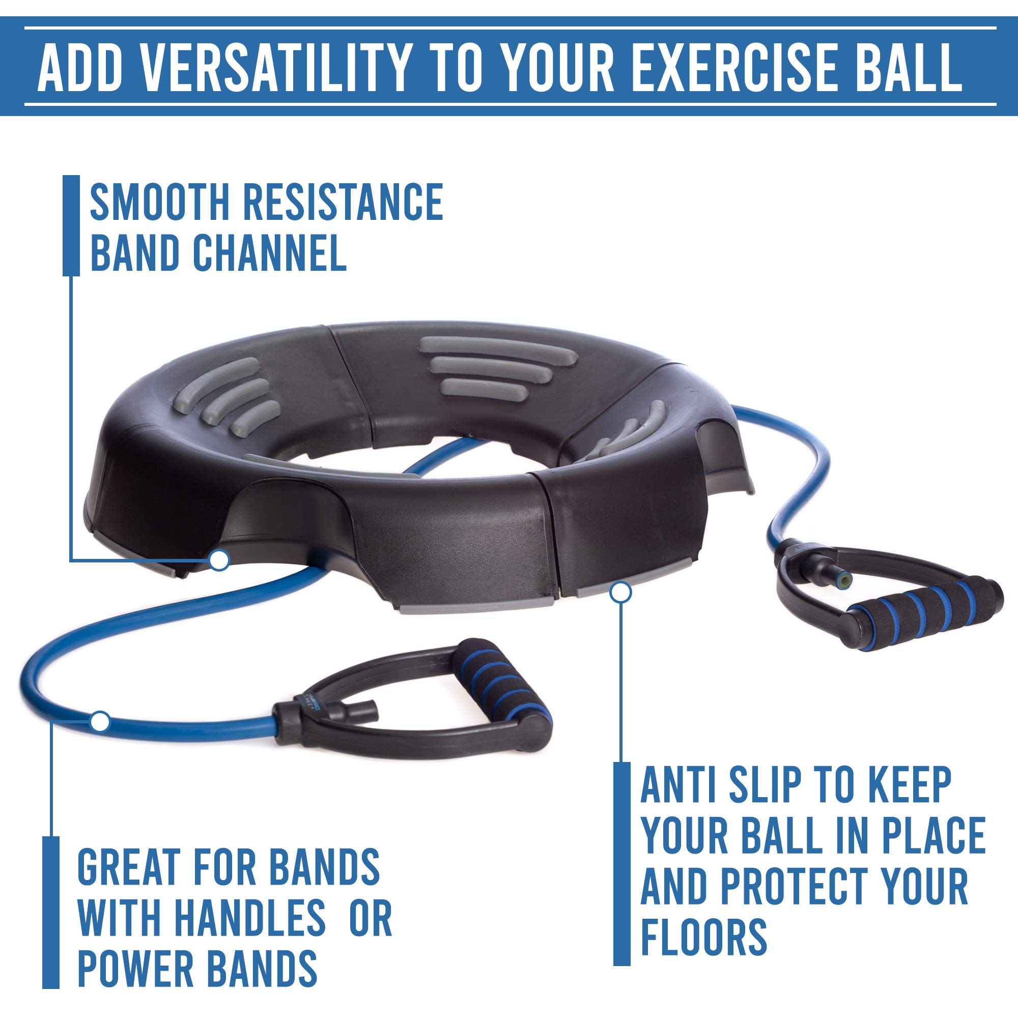 DYNAPRO Exercise Ball Base - Yoga Ball Chair Base with Resistance Band ...