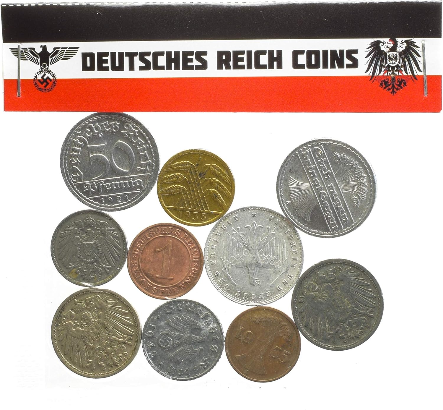 10 DEUTSCHES Reich Coins 1871-1945: German Empire, Weimar, Nazi Germany ...