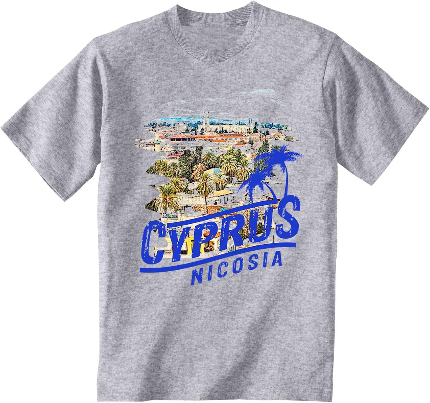 teesquare1st Men's Nicosia Cyprus Grey T-Shirt: Amazon.co.uk: Clothing