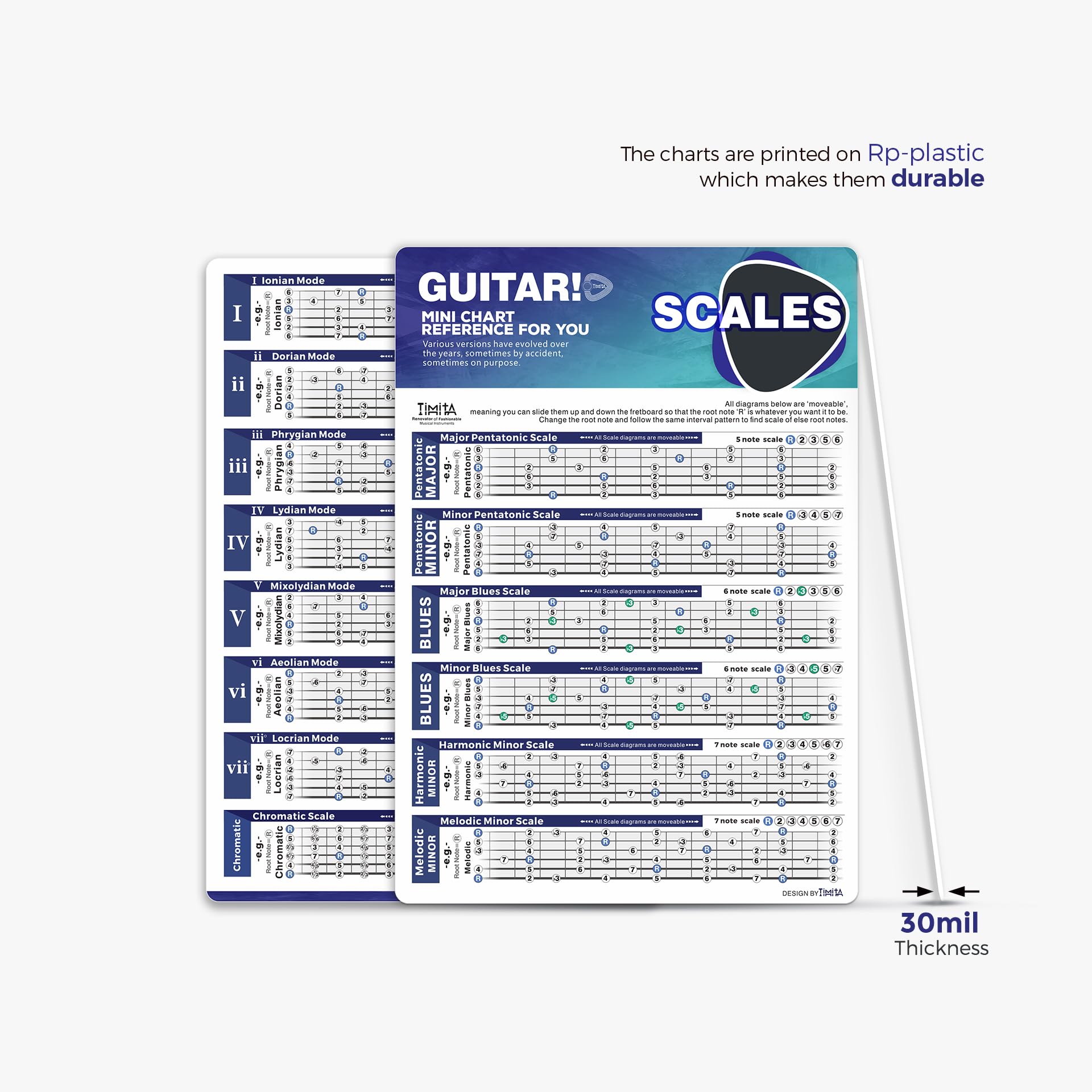 Mua Guitar Chord Cheat Sheet Cards RP-Plastic, Guitar Theory Chart of ...