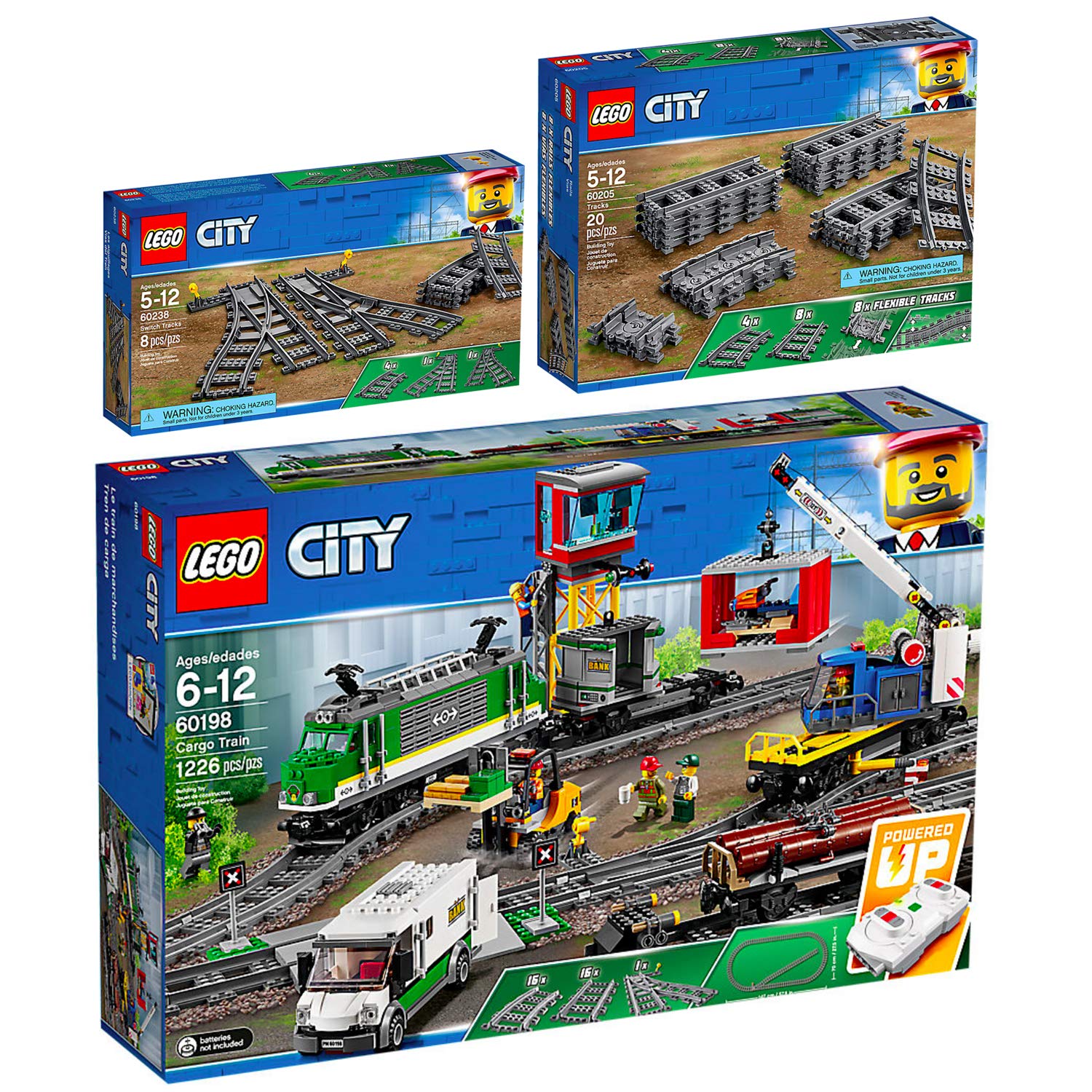 Lego City 3er Set 60198 60238 60205 Güterzug + Weichen + Schienen ...