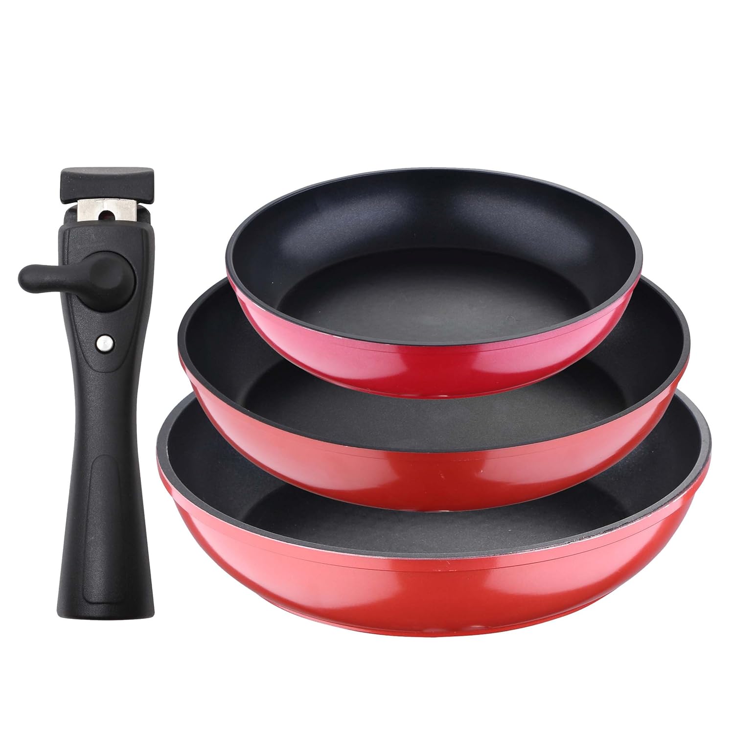 Bergner Click&Cook - Pfannenset mit austauschbarem Griff - 20 / 24 / 26 ...