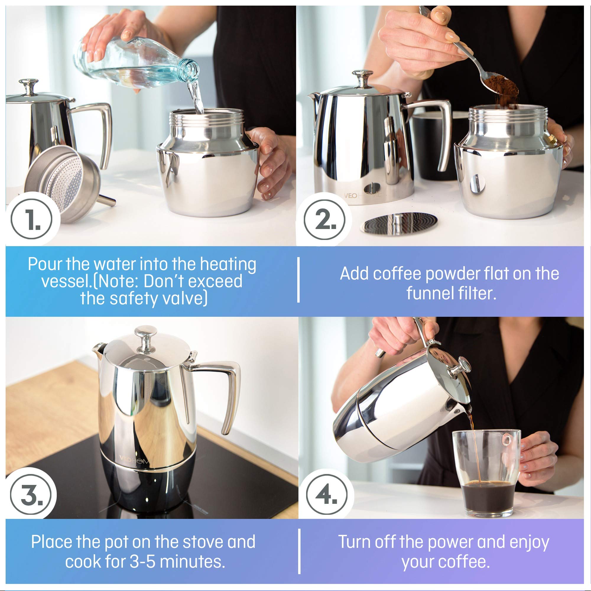 Mua Stovetop Espresso Coffee Maker - 10 Cups 500ml Multi-Stove ...