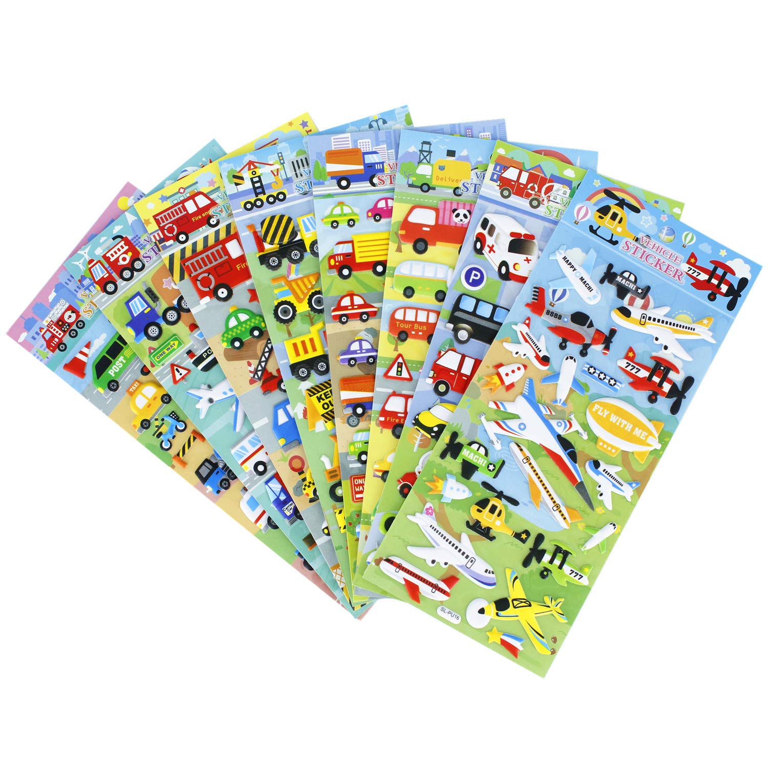 Buy Foam Transportation Stickers 8 Sheets with Car, Airplane, Steamship ...