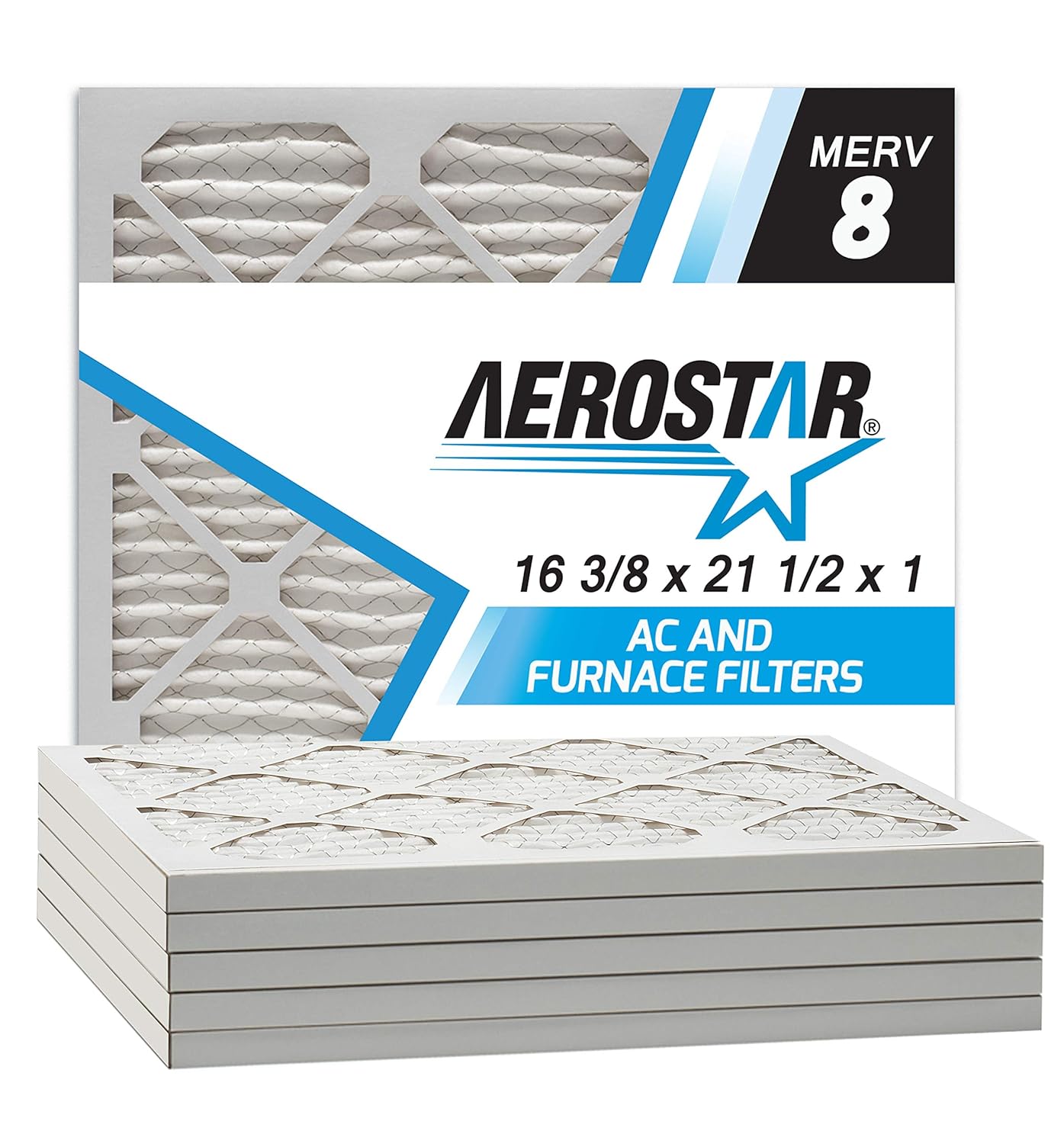 Aerostar 16 3 8x21 1 2x1 MERV 8 Pleated Air Filter Made In The USA 6 aerostar-16-3-8x21-1-2x1-merv-8-pleated-air-filter-made-in-the-usa-6