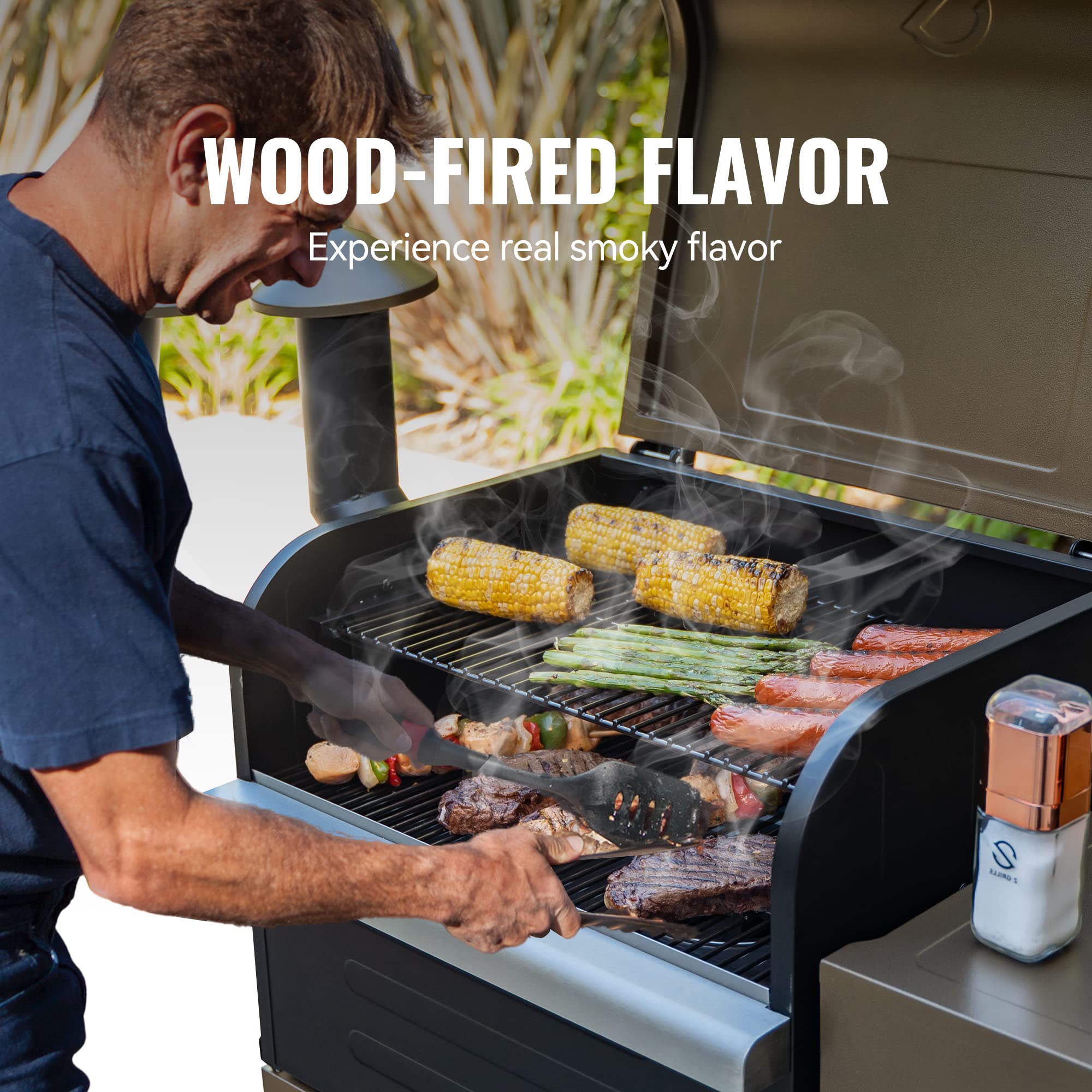 Mua Wood Pellet Grill Smoker with PID Controller, 8-in-1 Master Sear ...