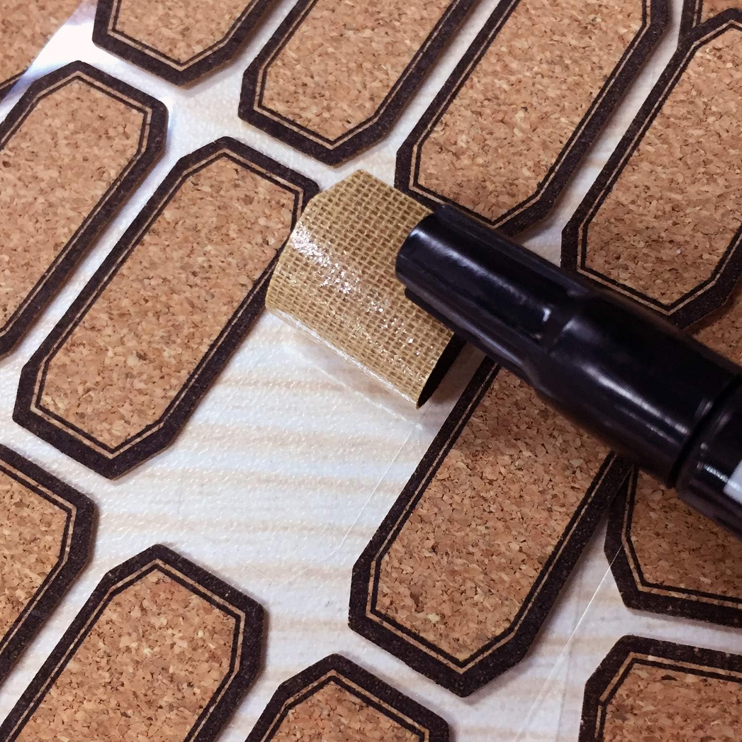 Removable Bottle Labels Stickers Waterproof Natural Cork Wooden ...