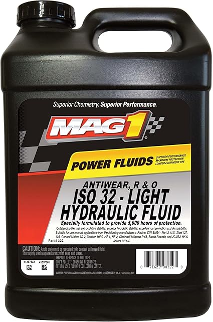 Amazon.com: MAG 1 ANTIWEAR R&O ISO 32, 10 WEIGHT HYDRAULIC FLUID, 2.5 ...