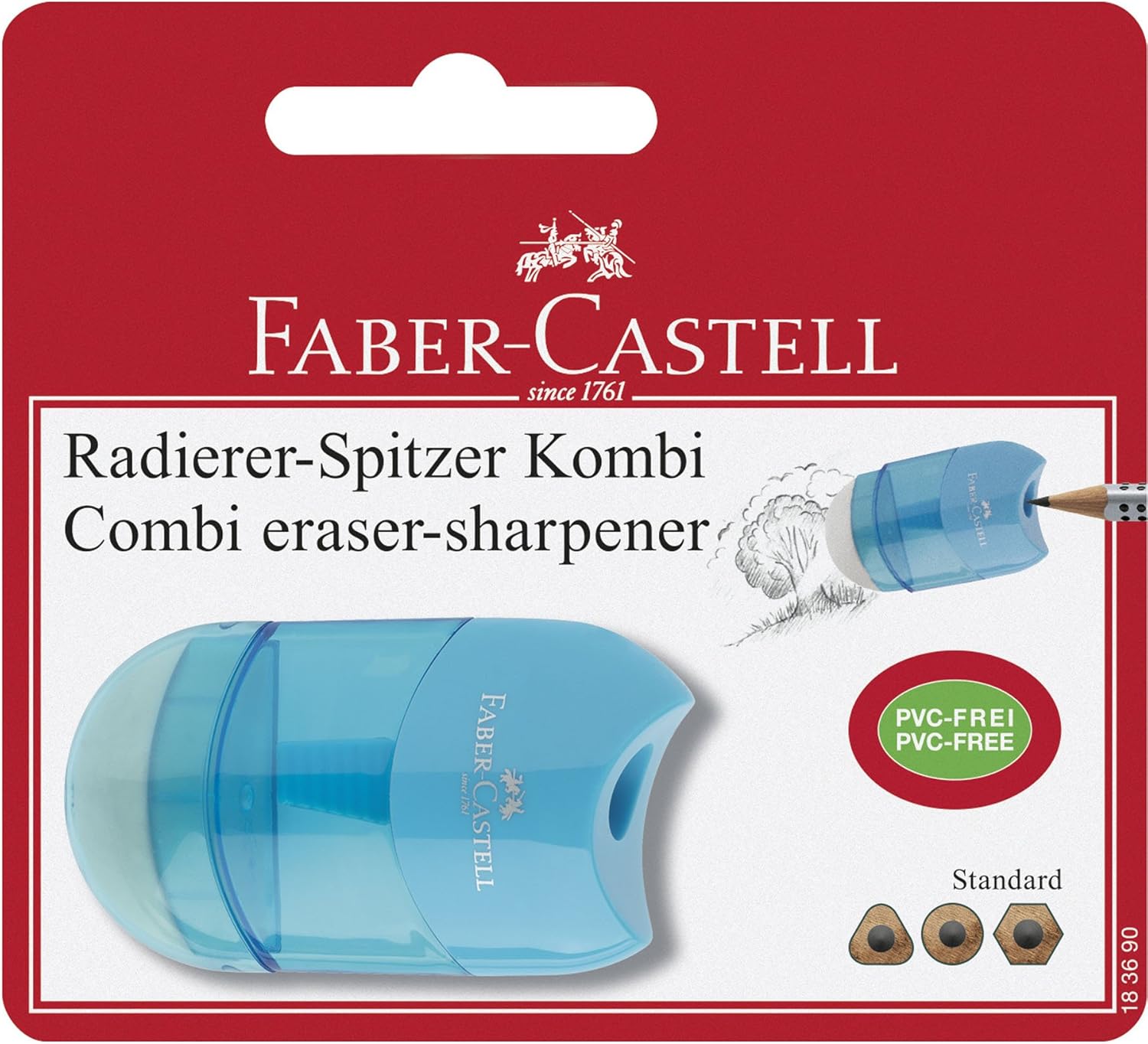 Faber-Castell 183690 Combination Mini Sharpener Eraser – Assorted ...