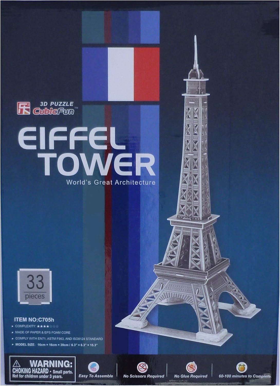 Cubic Fun 3D Puzzle – Paris Eiffel Tower Sculpture – BigaMart