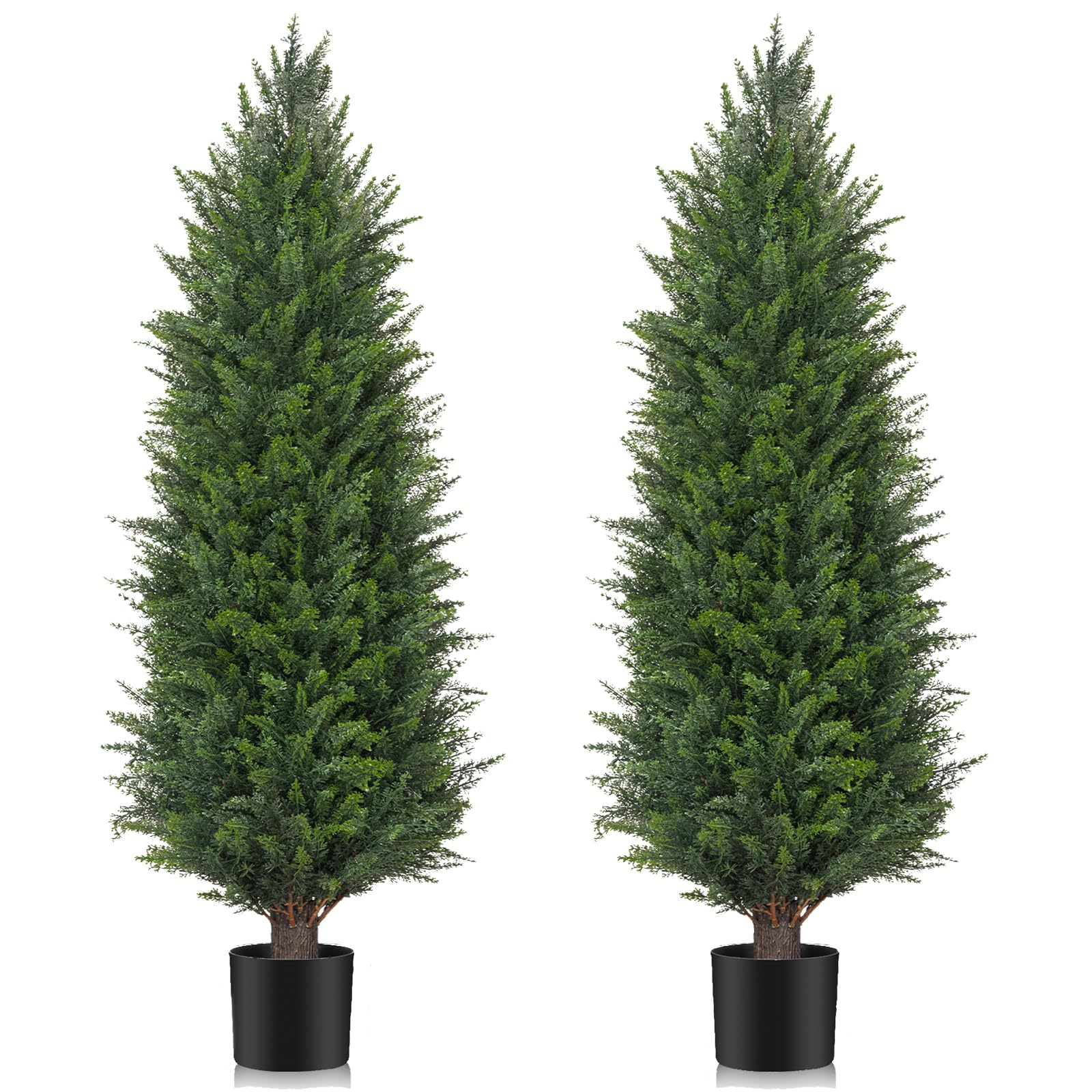 Kacorn 6FT Artificial Topiary Cedar Trees Set of 2, UV Resistant with ...