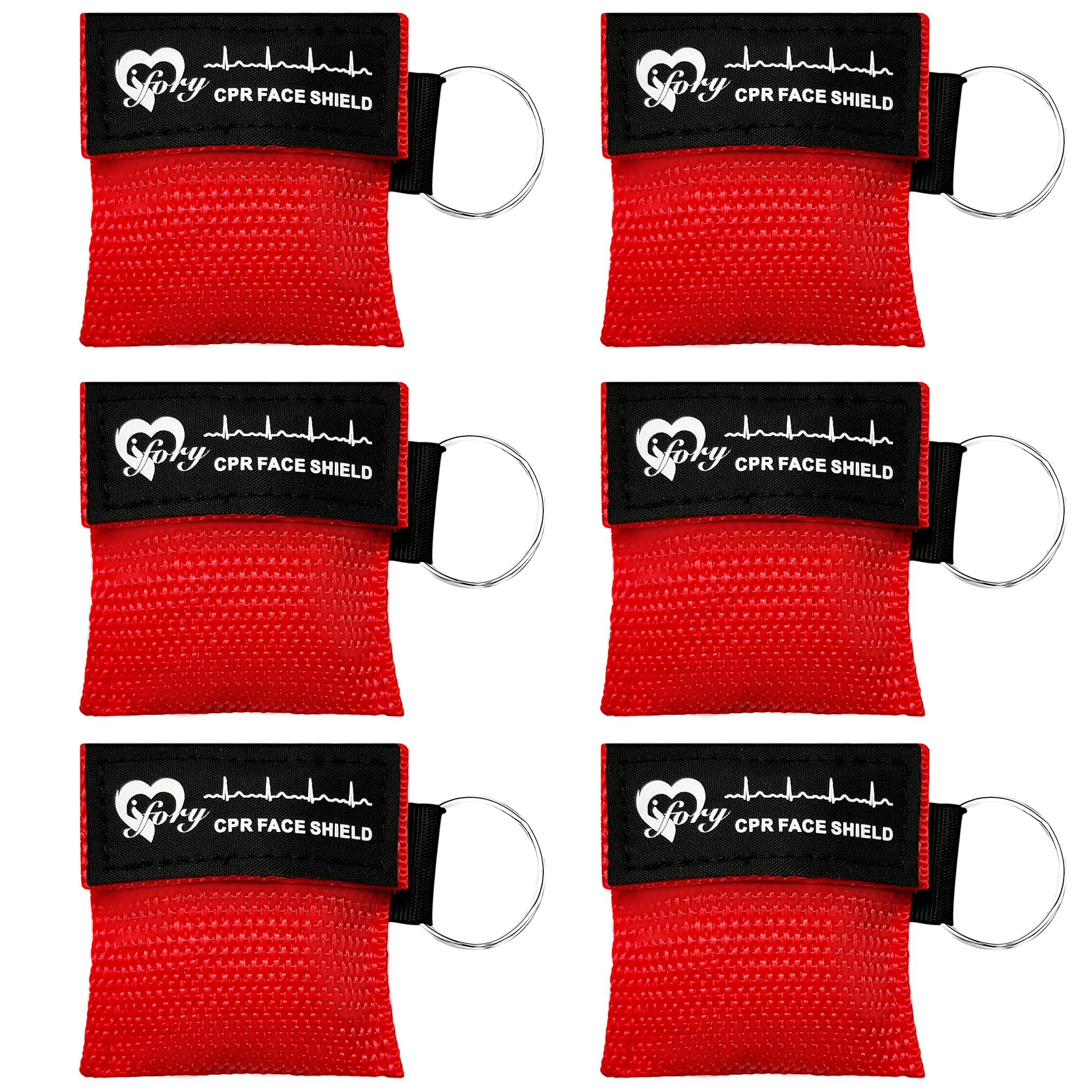 ifory 6 Counts CPR Pocket Mask Keychain, CPR Face Shield with One Way ...