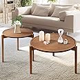 Amazon.com: BEARUT Round Nesting Coffee Table Set of 2,Round End Table,Small Nesting Tables,Side ...