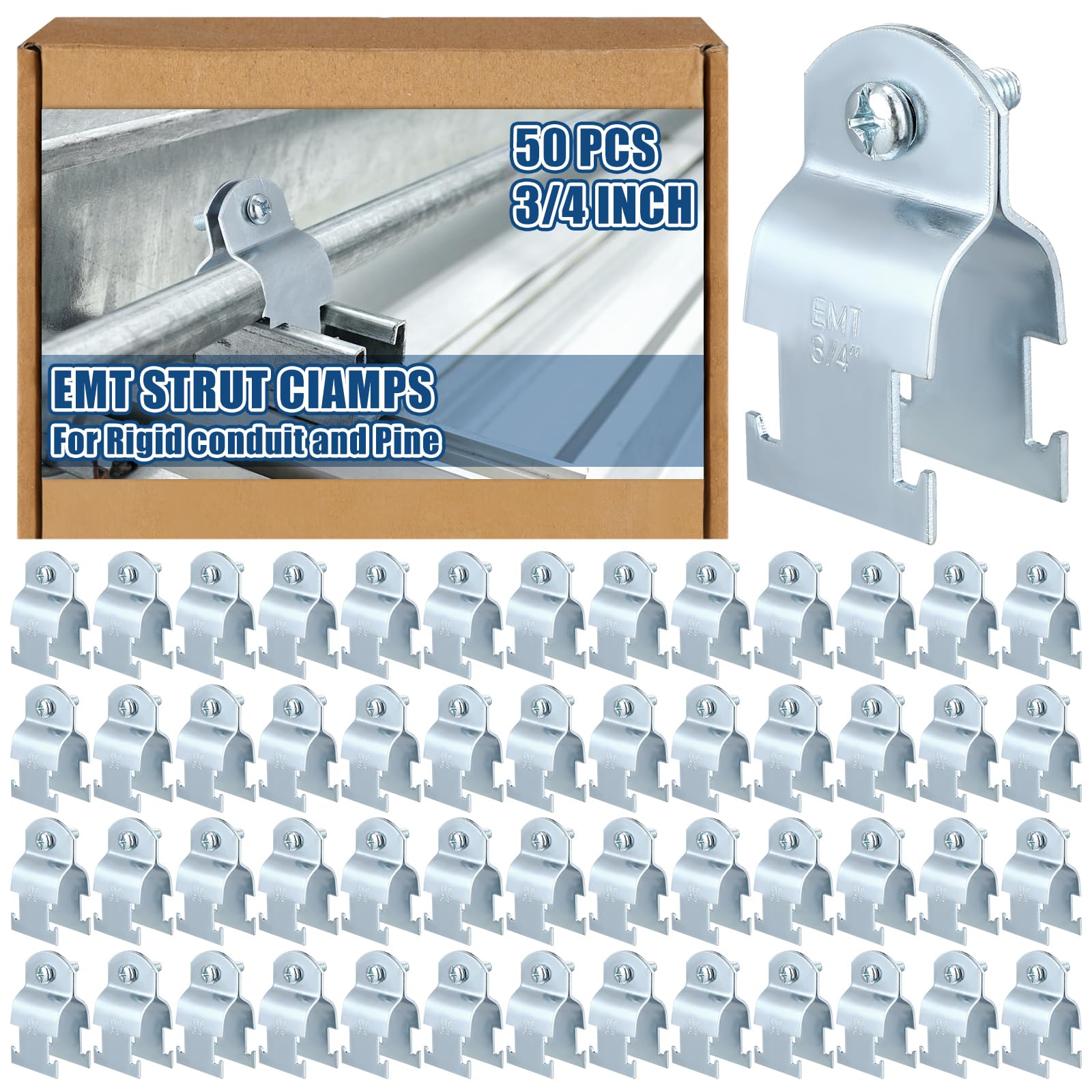 Mua Landhoow 50 Pcs Emt Pipe Universal Strut Clamps Strut Channel ...