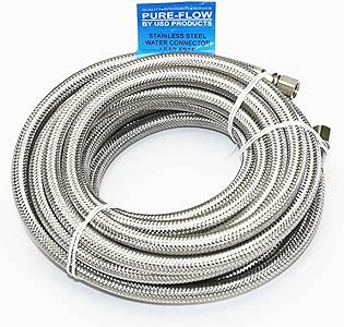 Amazon.com: Universal Stainless Steel Braided Water Line | 20' Length ...