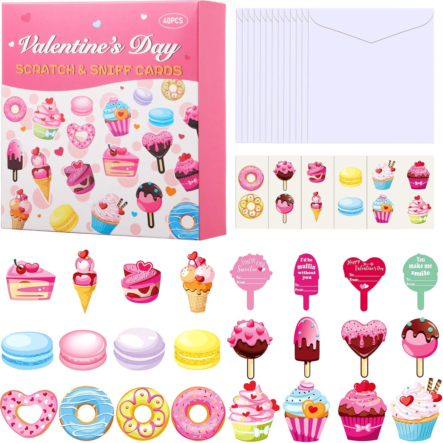 36 Pack Scratch & Sniff Greeting Cards For Kids – 12 Designs With ...