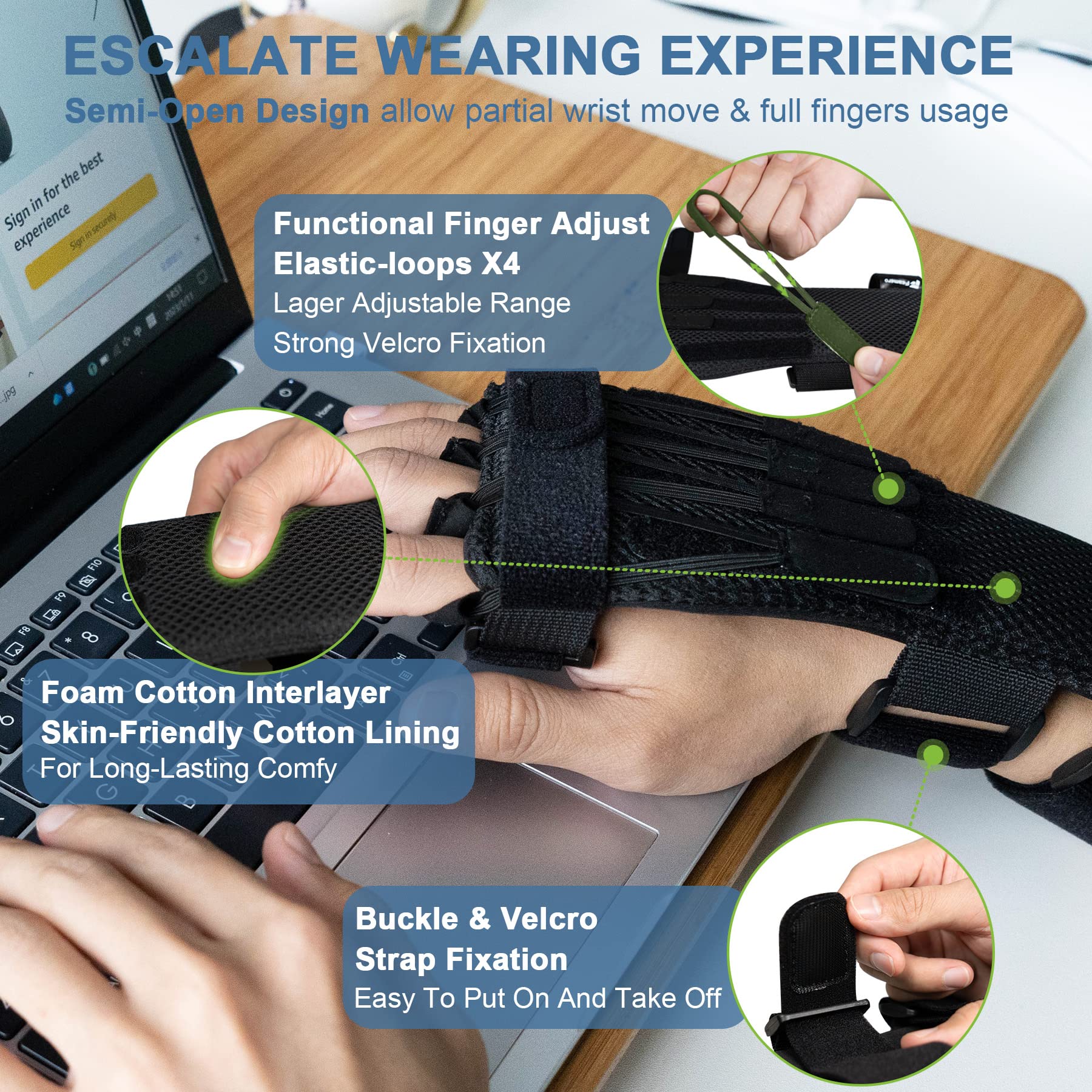 Mua Feamero Radial Nerve Palsy Splint, Adjustable Finger Lift Elastic ...