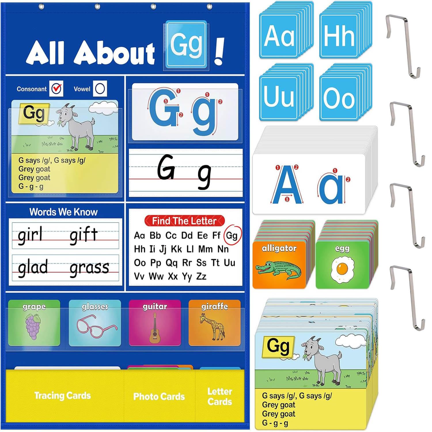 Alphabet Learning Pocket Chart - Interactive ABC Letter Recognition ...