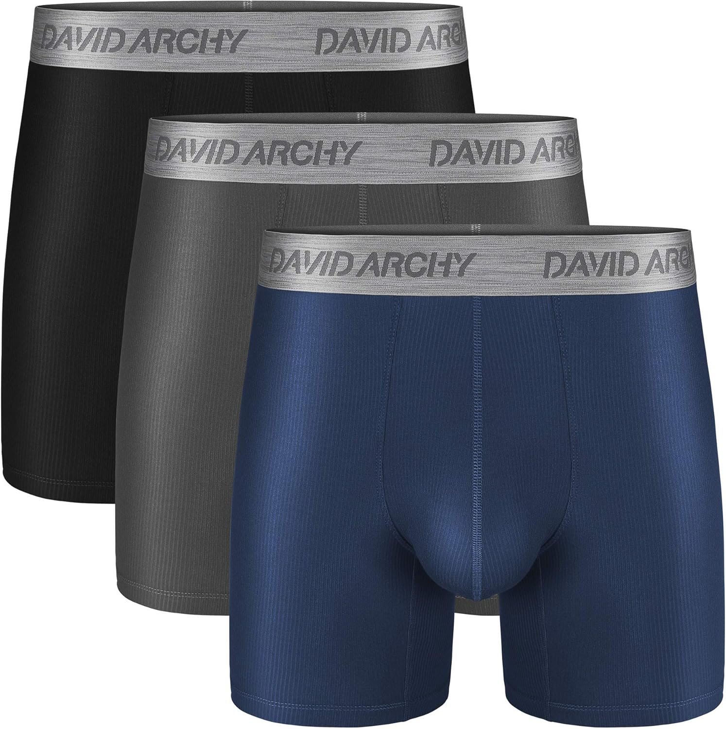 DAVID ARCHY Men's 3 Pack Luxury Micro Modal Underwear Breathable Ultra ...