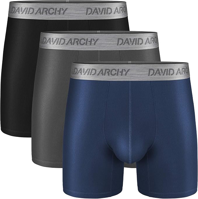 DAVID ARCHY Men's 3 Pack Luxury Micro Modal Underwear Breathable Ultra ...